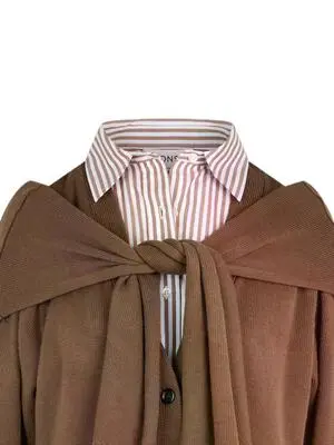 Monse Combo-knit Asymmetric Shirt Dress