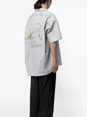 Mihara Yasuhiro Hand Drawing Print Shirt - Grey