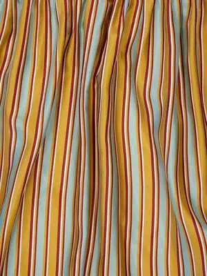 PAULA Rosalia Sun Stripes Printed A-line Silk Twill Dress - Yellow