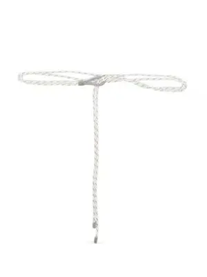 Peserico Braided Embellished Belt - White