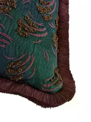 SOHO HOME Jago Fringed Square Cushion - Green