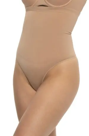 Felina Sculpting High Waist Shaper Thong - Suede