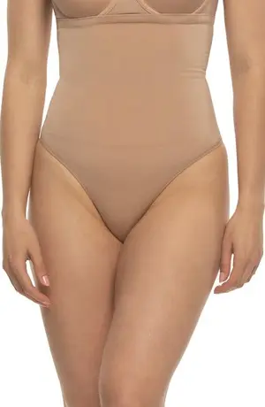 Felina Sculpting High Waist Shaper Thong - Suede