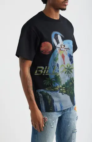 BILLIONAIRE BOYS CLUB Waterfalls Graphic T-shirt - Black