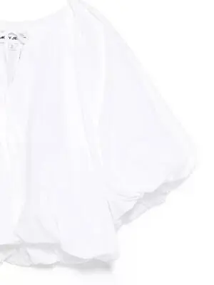 Dkny Balloon-sleeve Tie Blouse