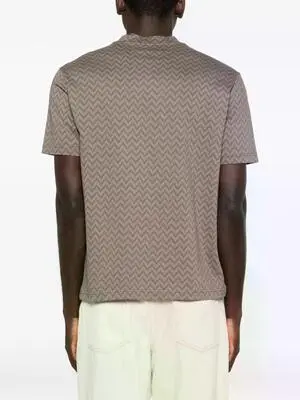 Emporio Armani Icon Chevron-pattern Cotton T-shirt - Brown
