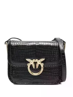 Pinko Crocodile-effect Flap Shoulder Bag