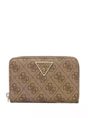 Guess Laurel 4g Monogram-patterned Zip-around Wallet - Neutrals