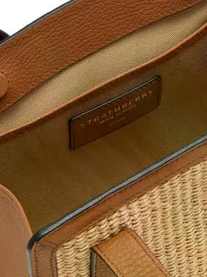 Strathberry Woven Detail Top Handle Satchel - Neutrals