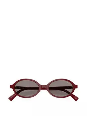 Miu Miu Regard Oval-frame Sunglasses - Red