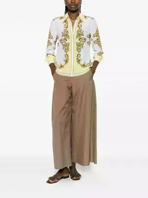 Alice + Olivia Graphic-print Silk Shirt