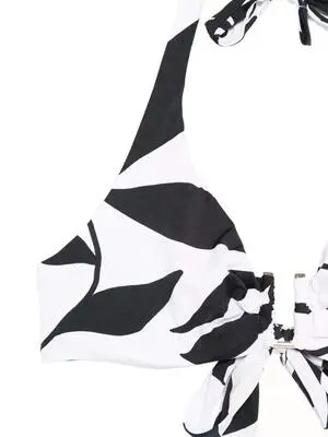 Max Mara Avena Floral Knot Bikini Top - White