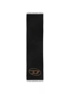 DIESEL® Stevie Logo-details Fringed Scarf