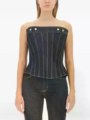 Alexander McQueen Denim Bustier Top