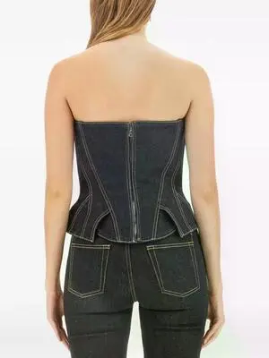Alexander McQueen Denim Bustier Top