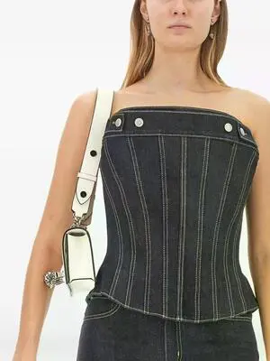 Alexander McQueen Denim Bustier Top