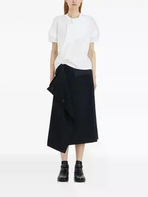 Comme Des Garçons Button Detailed Midi Skirt