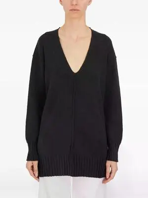 Isabel Benenato V-neck Open-back Sweater
