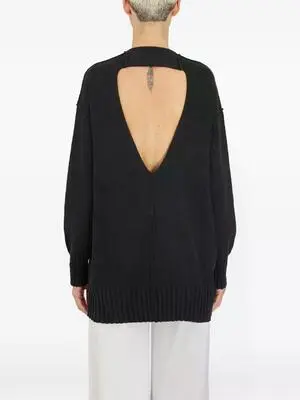 Isabel Benenato V-neck Open-back Sweater