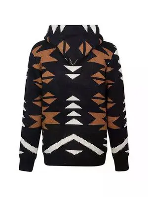 TOOCO Hooded Print Cardigan