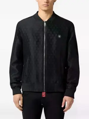 Philipp Plein Jacquard Monogram Bomber Jacket - Black