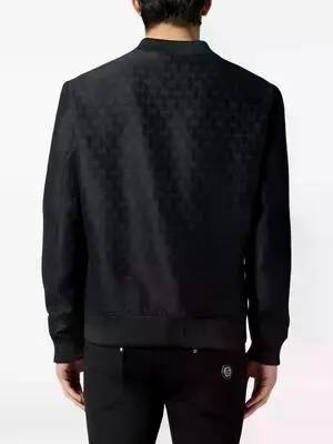 Philipp Plein Jacquard Monogram Bomber Jacket - Black