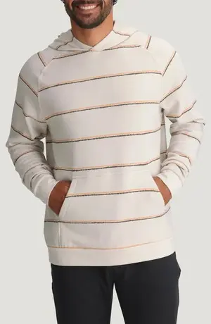 FREE FLY Fleece Hoodie - Dash Double Stripe Birch