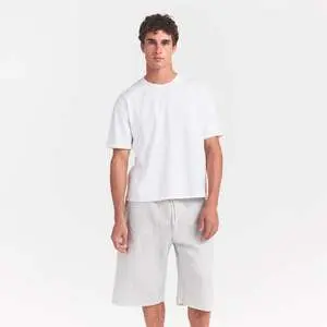 SKIMS Relaxed Cropped Crewneck | White | | Heavyweight Cotton - Chalk