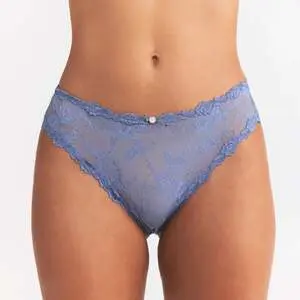 SKIMS Brief | Blue | | Stretch Lace - Slate