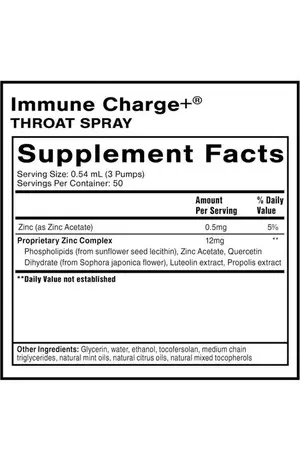 QUICKSILVER SCIENTIFIC Immune Charge Liposomal Zinc And Quercetin Throat Spray