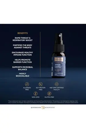 QUICKSILVER SCIENTIFIC Immune Charge Liposomal Zinc And Quercetin Throat Spray