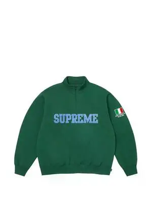 Supreme Flag-detail Half-zip Sweatshirt - Green