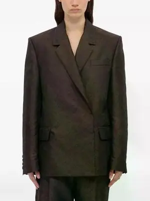 MSGM Notched-lapel Double-breasted Blazer - Brown
