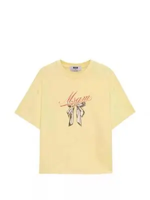 MSGM Bow-graphic Short-sleeve T-shirt