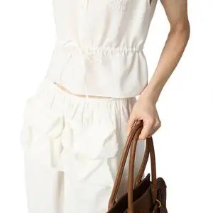 Miu Miu Slubbed Poplin Flared Skirt