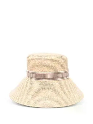 Miu Miu Ribbon Straw Hat - Neutrals