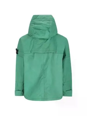 Stone Island Logo-badge Hooded Jacket - Green