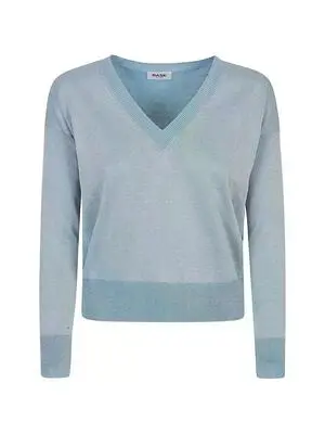 BASE MILANO V-neck Ribbed Sweater