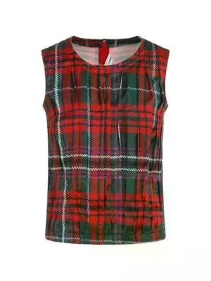 Comme Des Garçons Pleated Plaid Vest