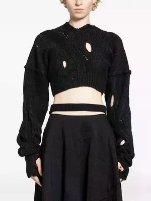 HALOS Knitted Crop Top - Black