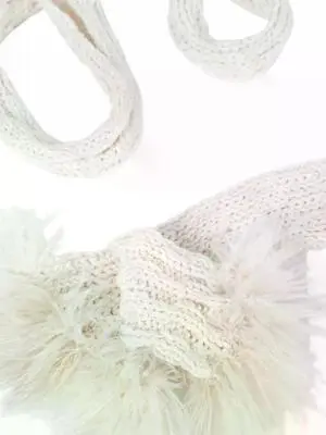 ANN DEMEULEMEESTER Rae Knitted Feather Scarf - Neutrals