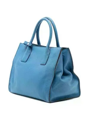 Prada 2000-2025 Vitello Daino Open Convertible Tote Satchel - Blue