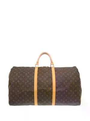 LOUIS VUITTON 2000 Monogram Keepall 60 Travel Bag - Brown
