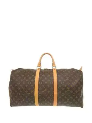LOUIS VUITTON 2004 Monogram Keepall 55 Travel Bag - Brown