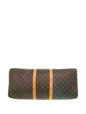 LOUIS VUITTON 2004 Monogram Keepall 55 Travel Bag - Brown