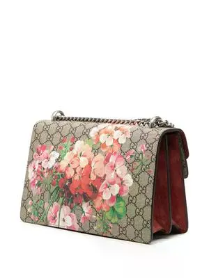 Gucci Gg Supreme Blooms Dionysus Shoulder Bag - Neutrals