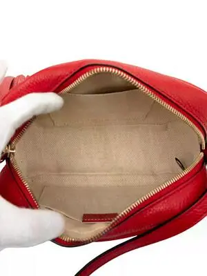 Gucci Leather Soho Disco Crossbody Bag - Red