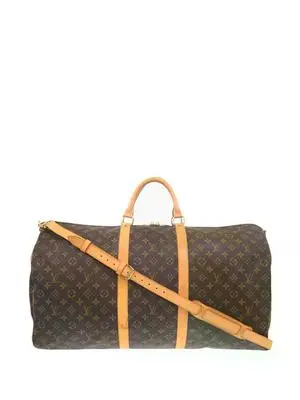 LOUIS VUITTON 2004 Monogram Keepall Bandouliere 60 Travel Bag - Brown