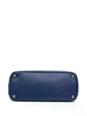Prada Large Saffiano Lux Galleria Double Zip Satchel - Blue