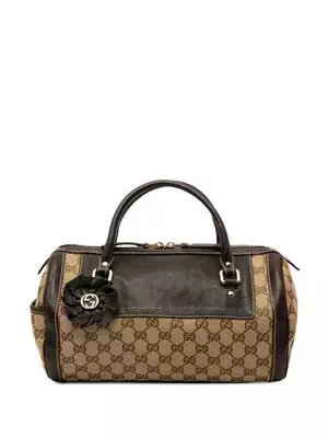 Gucci Gg Canvas Trophy Boston Bag